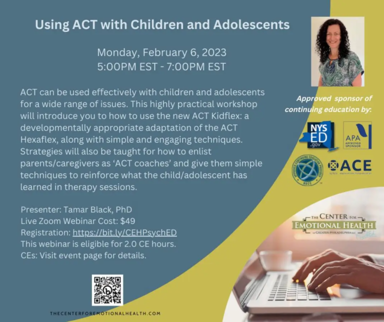 Act For Treating Children And Adolescents Workshops – DR TAMAR BLACK